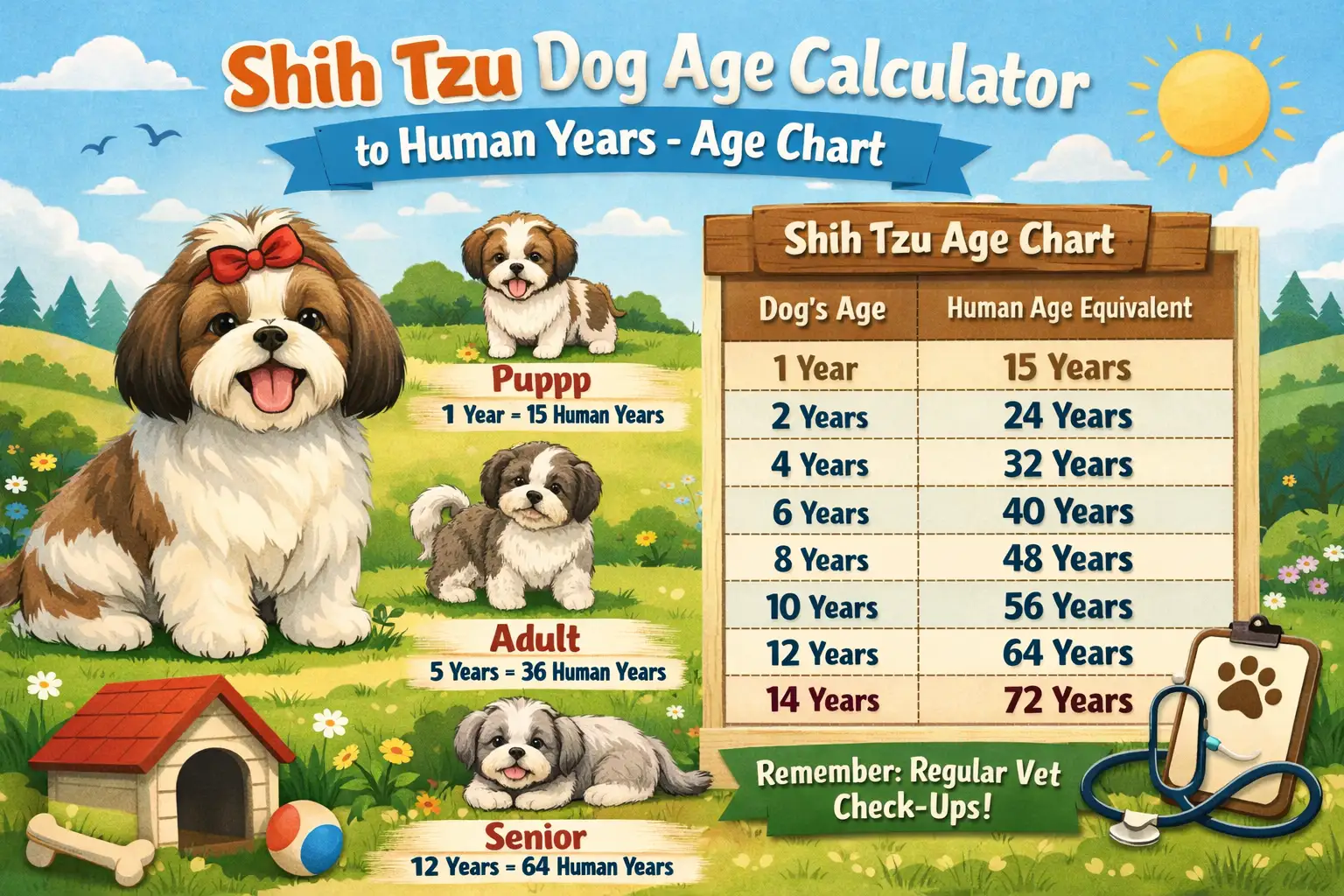 Shih Tzu Age Calculator & Chart: Dog Years to Human Years